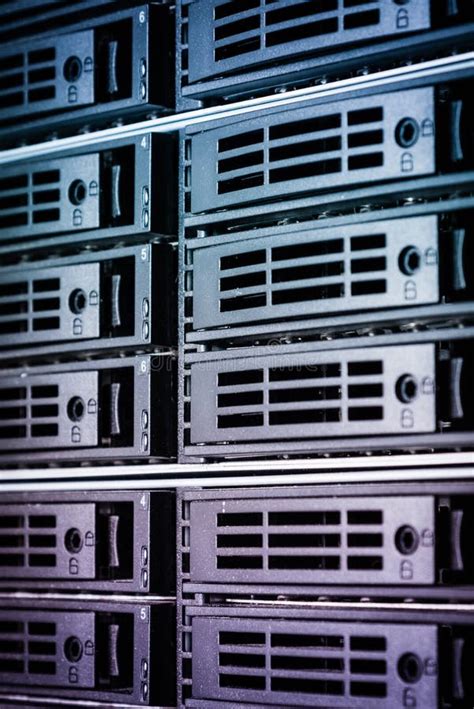 Cluster Of Data Storage SSD Hard Drives Inside Server Rack Stock Photo Image Of Hard