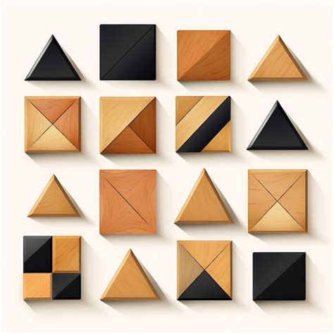 Premium Photo Colorful Chinese Tangram Puzzle Game Black And Tan Wood