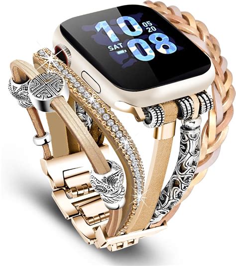 Boho Suede Strap Compatible With Apple Watch Bands 40mm