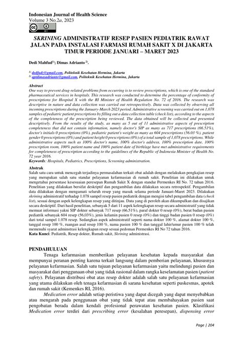 PDF Skrining Administratif Resep Pasien Pediatrik Rawat Jalan Pada