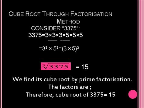 CONTENTS Introduction Perfect Cubes Cube Root By Prime