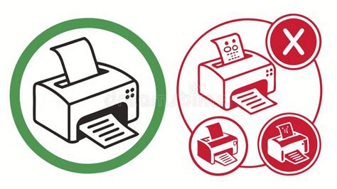 Printer Icons Set Print And Document Related Symbols For Ui Vector