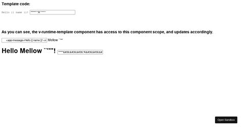 V Runtime Template Codesandbox