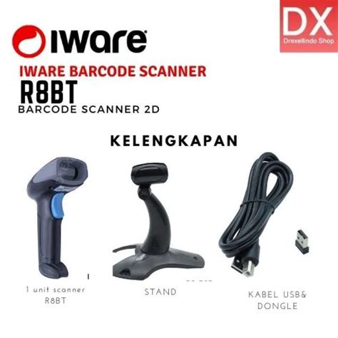 Jual Barcode Scanner Bluetooth Wireless 2d Iware R8bt Plus Stand Holder