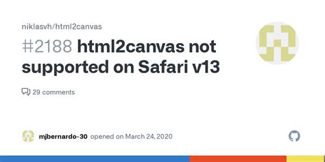 Html2canvas Not Supported On Safari V13 · Issue 2188 · Niklasvh