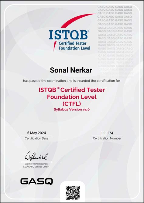 Sonal Nerkar On Linkedin Softwaretesting Istqb Ctfl Certification