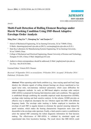 Sensors Multi Fault Detection PDF