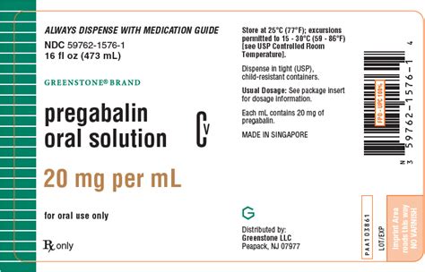 Fda Label For Pregabalin Capsule Oral Indications Usage And Precautions