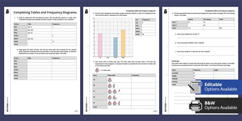 👉 Tables And Frequency Diagrams Worksheet Beyond Resources