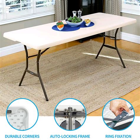 6ft Folding Table Event Catering Hall Buffet Heavy Duty Exhibition Dining Outdoor Folding Table