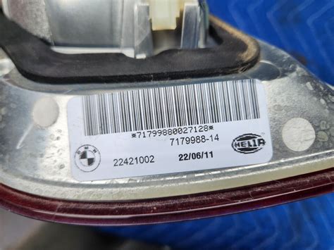 2008 2012 Bmw X6 X6m E71 Rh Right Passenger Rear Inner Taillight Light