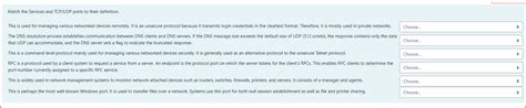 Solved Match The Services And TCP UDP Ports To Their Chegg