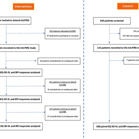 Study Participants Flow Diagram Bpi Brief Pain Inventory Eq 5d 5l
