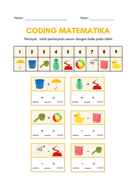 Gratis Contoh Lembar Kerja Matematika Keren Canva