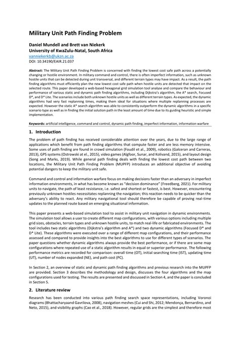 Pdf Military Unit Path Finding Problem