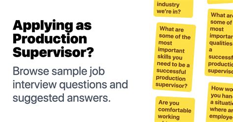 Production Supervisor Interview Questions