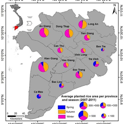 Rice Crop Map For The Mekong Delta Derived From Envisat Asar Wsm Data Download Scientific
