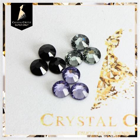 크리스탈 캐슬 제트 블랙 다이아몬드 Tanzanite 유리 크리스탈 Strass Flatback 스톤 핫 수정 라인 석 핫픽스