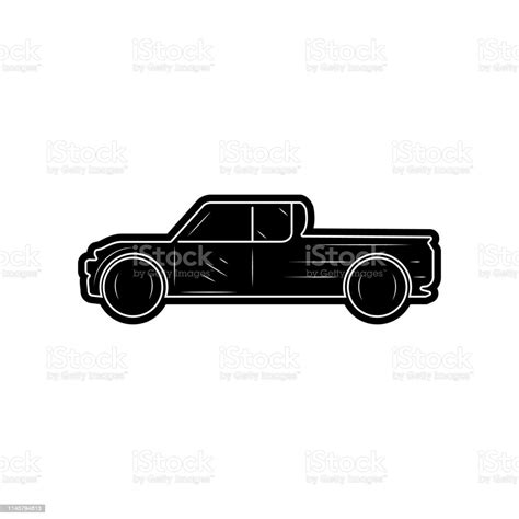 픽업 트럭 아이콘입니다 모바일 개념 및 웹 응용 프로그램 아이콘에 대 한 자동차의 요소입니다 문양 웹사이트 디자인 및 개발을 위한 플랫 아이콘 앱 개발 개념에 대한 스톡