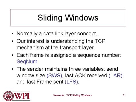TCP Sliding Windows Flow Control And Congestion Control