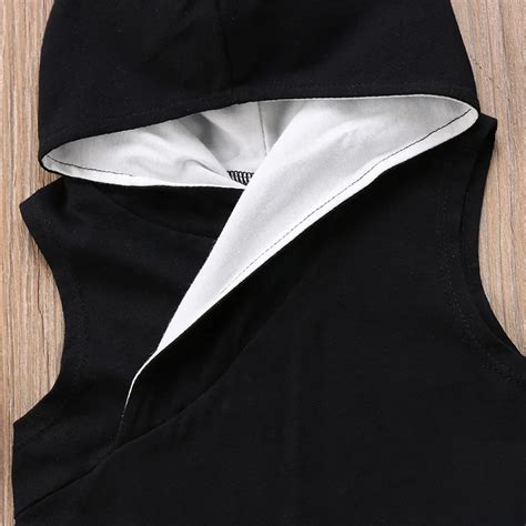 Летняя одежда для маленьких мальчиков безрукавка с капюшоном Топы штаны шаровары комплекты из 2