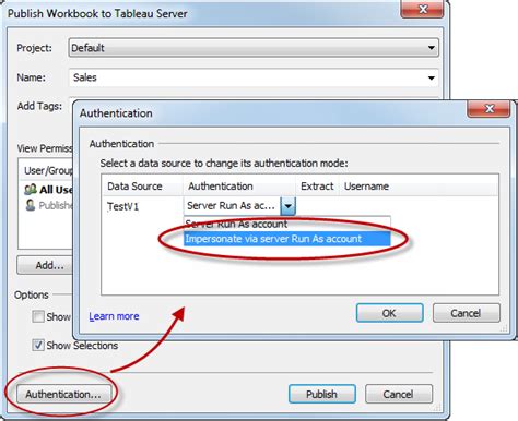 Impersonate With A Run As Service Account Tableau