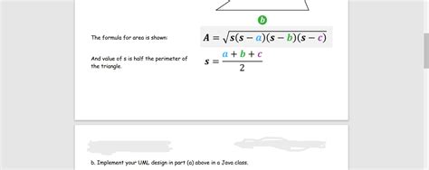 Solved A Using Uml Notation Design A Class Called Triangle