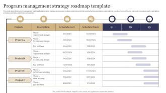 Program Management Strategy Roadmap Template PPT Presentation
