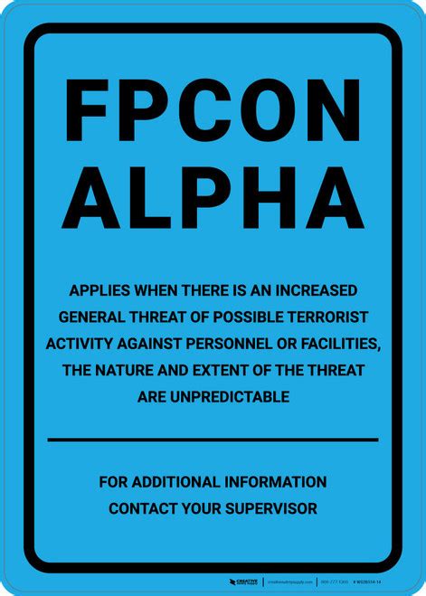 Fpcon Alpha Wall Sign Creative Safety Supply