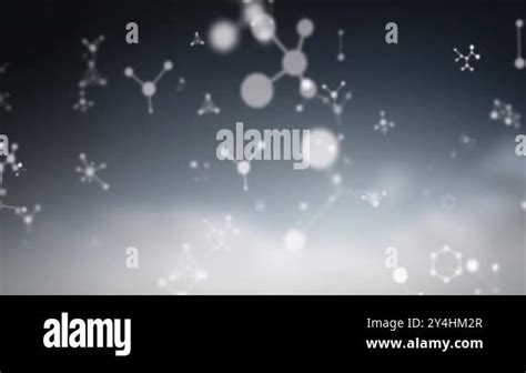 Molecular Structures Animation Floating Over Gradient Background Science Molecules Chemistry