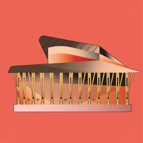 Seven Interlocking Buildings With Parts That Overlap Or Fit Together