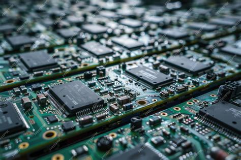 Premium Photo Batch Of Produced Automotive Printed Circuit Boards With Surface Mounted Components