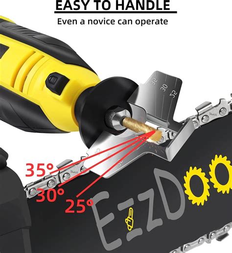 Ezzdoo 3 In 1 Electric Chainsaw Sharpener Kit With Titanium Plated Diamond Wheels Professional