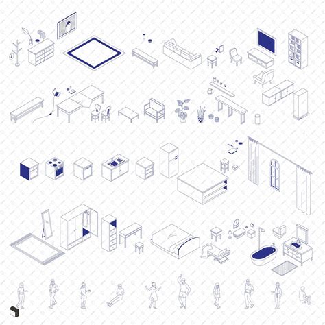Axonometric Cad Apartment Block First Floor Toffu Co Architektur Planer Möbel