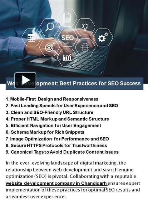 PPT Web Development Best Practices For SEO Success PowerPoint Presentation Free To Download