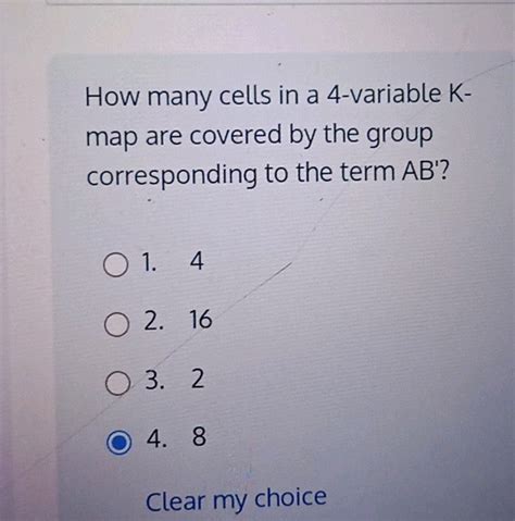 How Many Cells In A 4 Variable Kmap Are Studyx