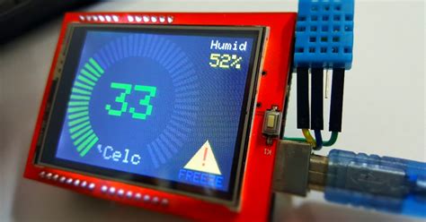 Temperature And Humidity Monitor Wiyh Lcd Tft 24 Dht11 Sensor Belajar Arduino