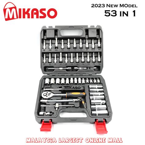 Saiz 14 53 Pcs Ratchet Box Socket Set Box Set Spanner Set Wrench Set