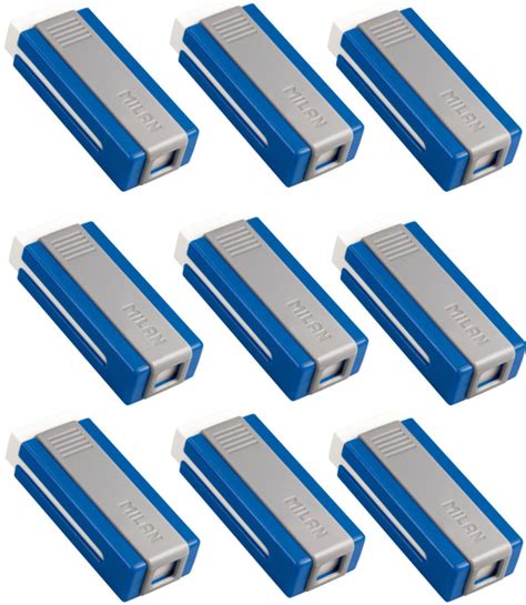 Milan Ластик пластиковый Office 320 белый, в пластиковом держателе, 9 ...