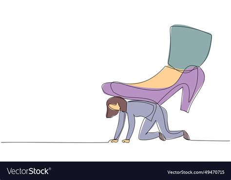 Single Continuous Line Drawing Businesswoman Vector Image