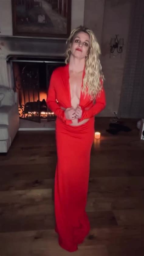 Britney Spears Rocks Red Dress On Instagram 03172025 • Celebmafia