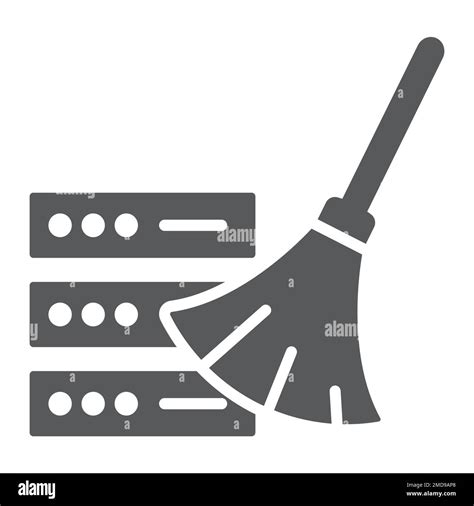 Database Cleaning Glyph Icon Data And Analytics Removing Sign Vector Graphics A Solid