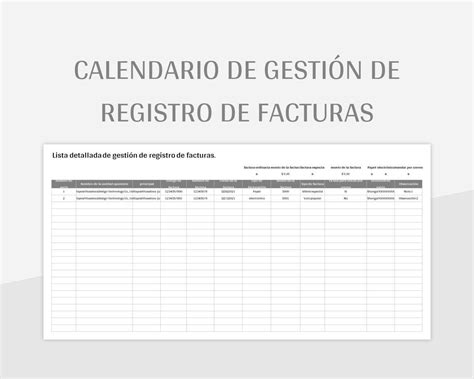 Cuadro De Factura Mensual En Blanco