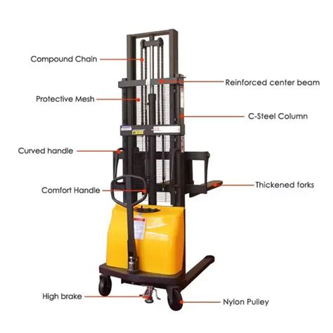 Smart Mini Forklift 500kg Pallet Truck Semi Electric Counter Balance Stacker 1500 Kg Electric