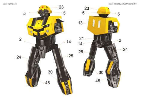Transformers Bumblebee Paper Model Simple