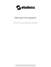 Study Guide Database Level COC Theory Questions Course Hero