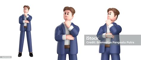 3d 사업가 임원은 흰색 배경에 격리된 광고를 가리키는 노트북을 들고 서 있는 양복을 입고 3d 렌더링을 한다 3차원 형태에