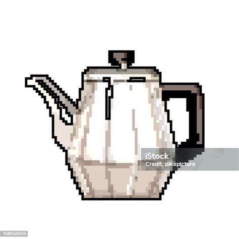 귀여운 찻주전자 찻주전자 게임 픽셀 아트 벡터 일러스트레이션 귀여운에 대한 스톡 벡터 아트 및 기타 이미지 귀여운 그릇 꽃 식물 Istock