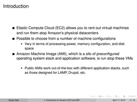 Lab Introduction To Amazon EC And MPI PPT