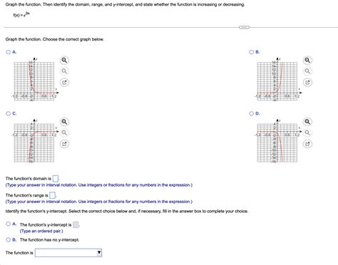 Solved Graph The Function Then Identify The Domain Range Chegg Com